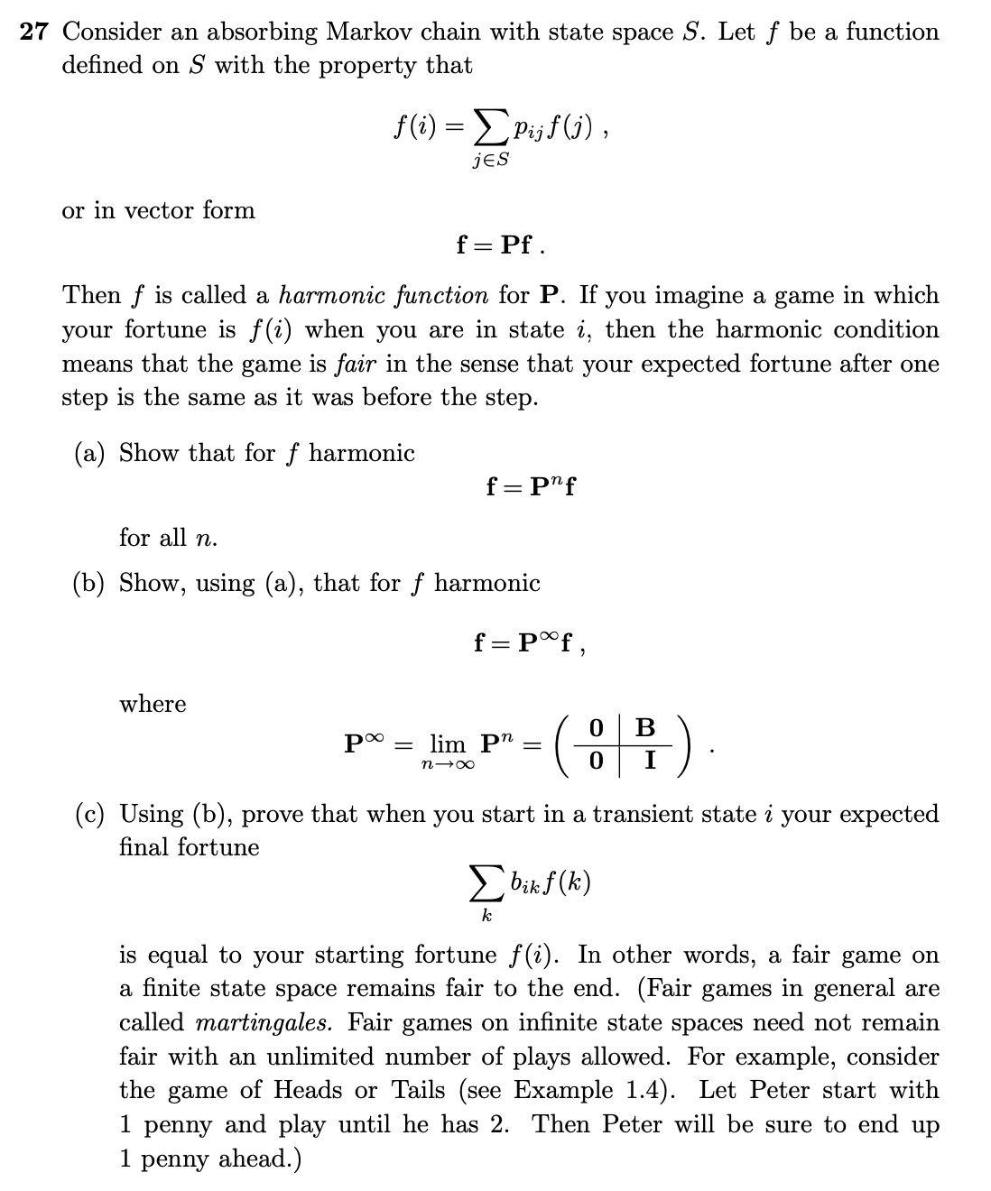 Solved All parts please: Consider an absorbing Markov chain | Chegg.com
