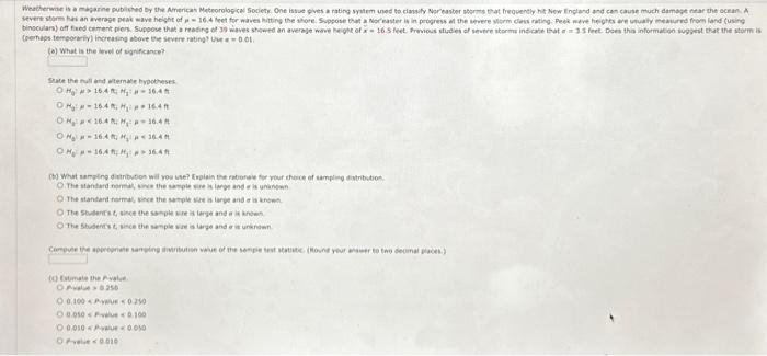 Solved (a) What is the irvel of significance? Sure the full | Chegg.com