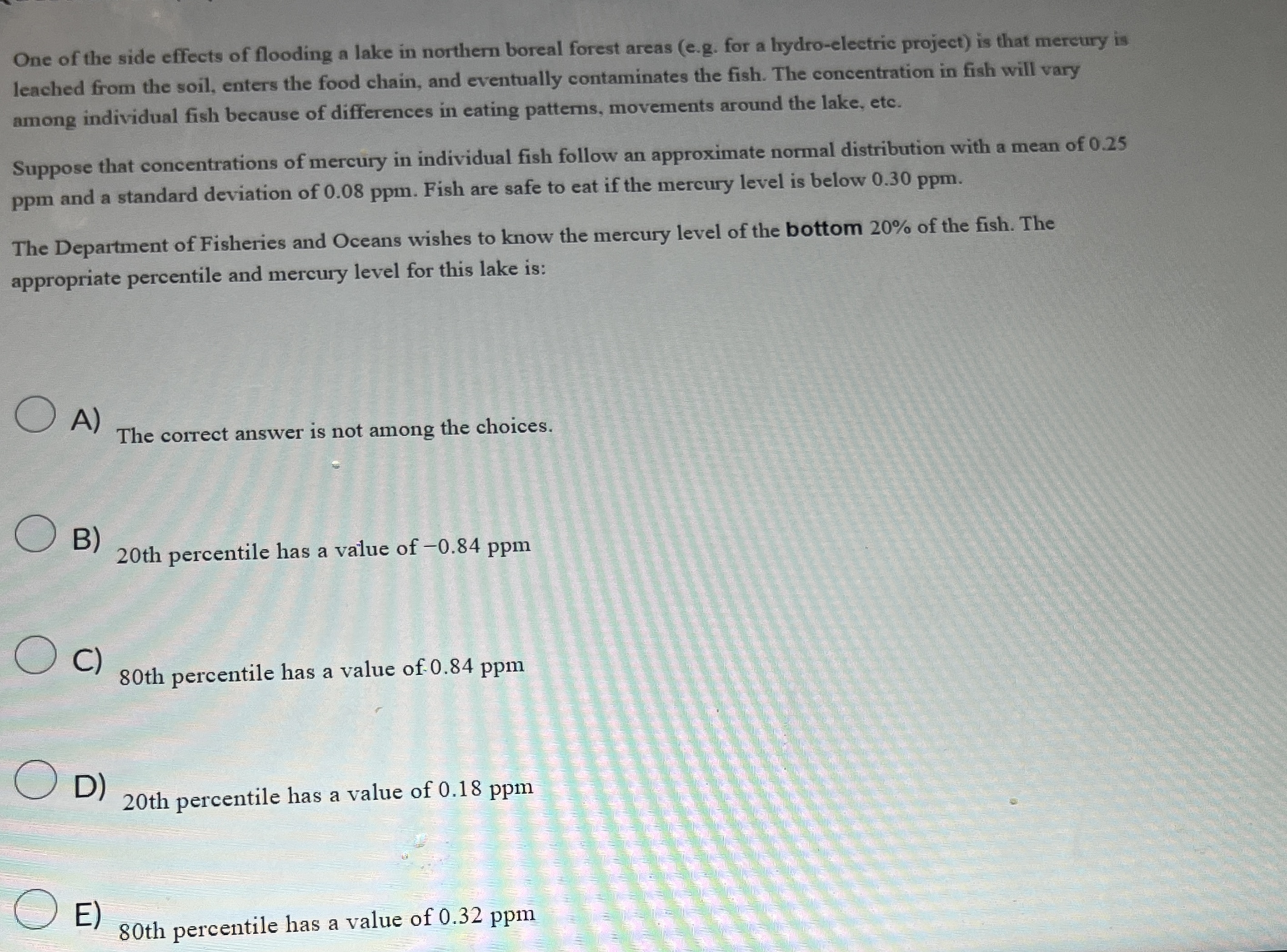 Solved One of the side effects of flooding a lake in | Chegg.com