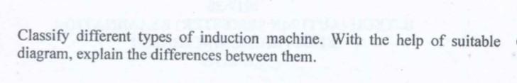 Classify different types of induction machine. With | Chegg.com