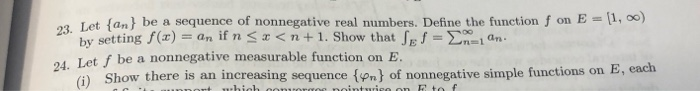 Solved 23. Let {an} be a sequence of nonnegative real | Chegg.com