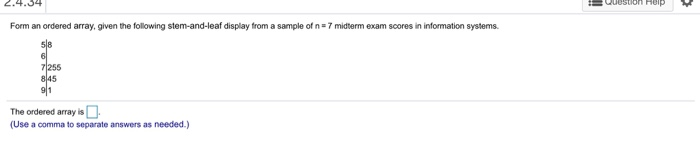 Solved 2.4.34 WUUSUIOM HUIPU Form an ordered array, given | Chegg.com