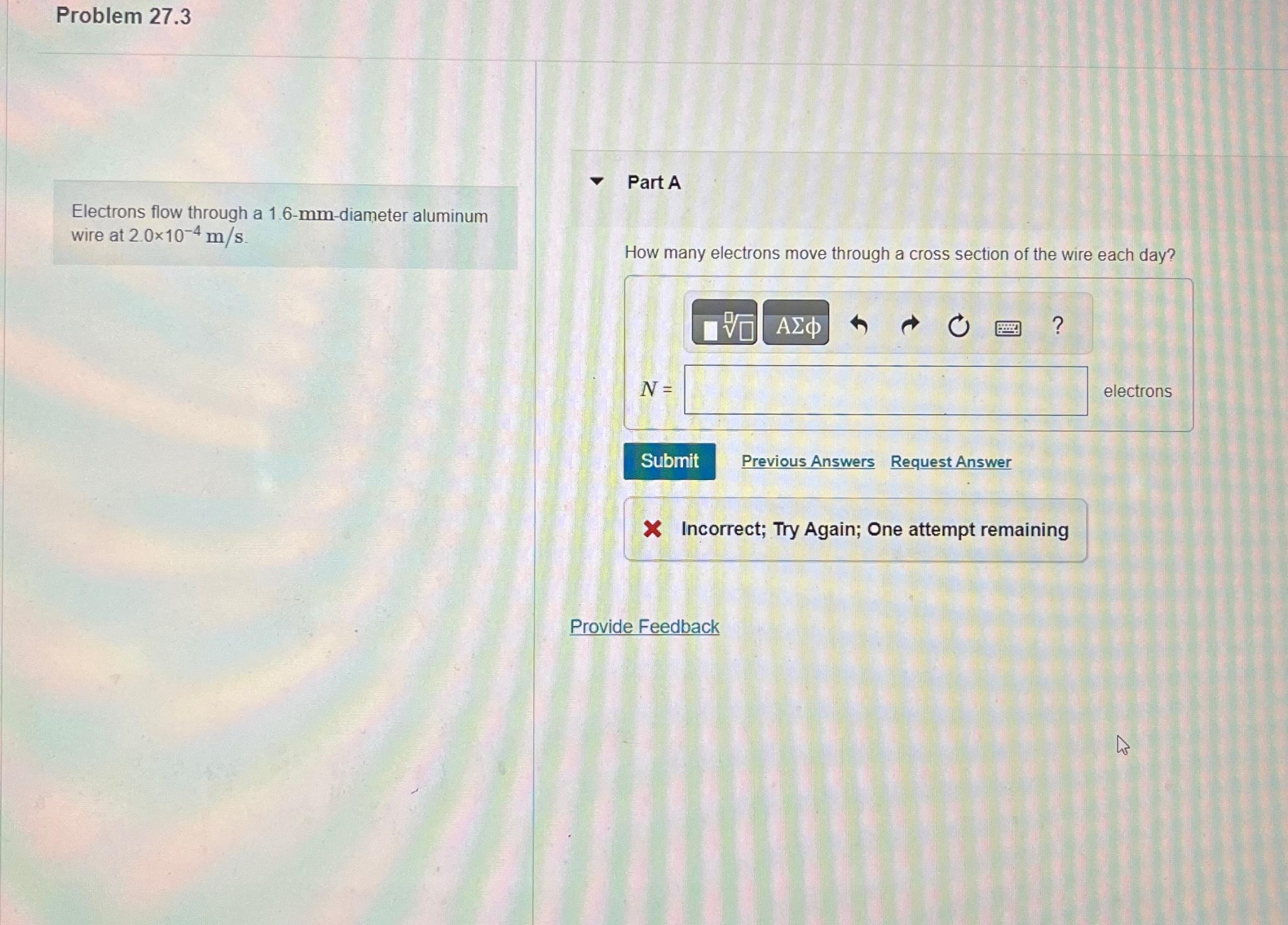Solved Problem 27.3Electrons flow through a 1.6-mm-diameter | Chegg.com