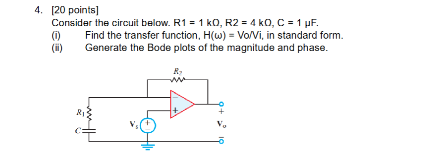 Solved [20 ﻿points]Consider the circuit below. | Chegg.com