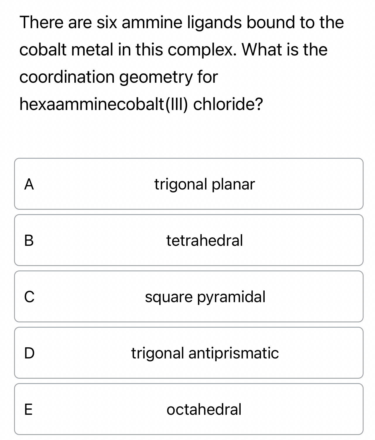 Solved There are six ammine ligands bound to the cobalt | Chegg.com