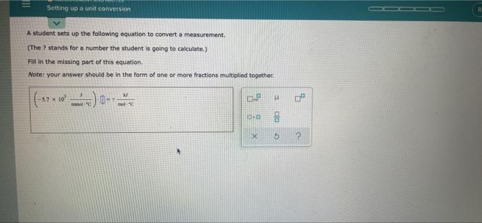 Solved Setting up a unit conversion A student sets up the | Chegg.com