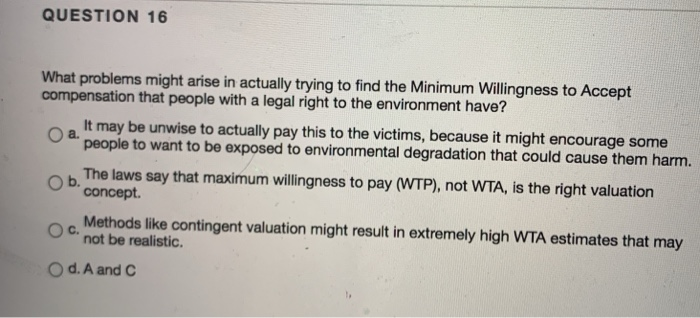 Solved QUESTION 16 What problems might arise in actually | Chegg.com