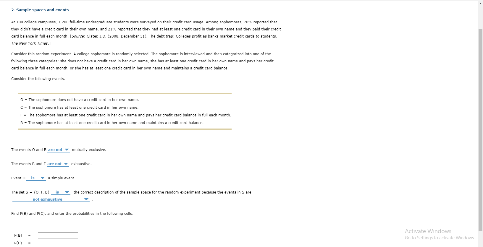 Solved Sample spaces and eventsAt 100 ﻿college campuses, | Chegg.com