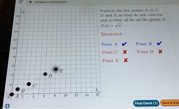 Solved 'osition the five points A,B,C, and E, so they do not | Chegg.com