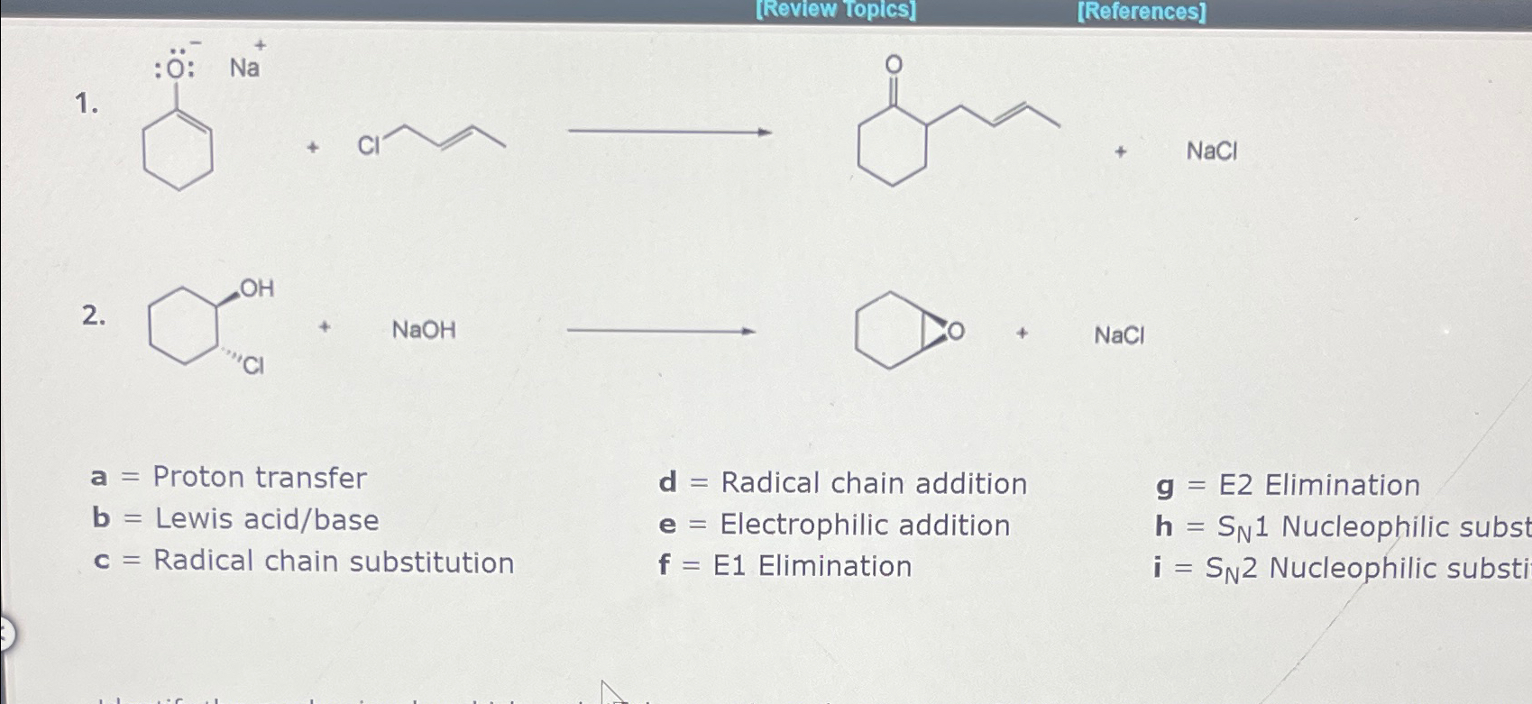 \\n[References]\\n1.\\n+,NaCl\\n2. | Chegg.com