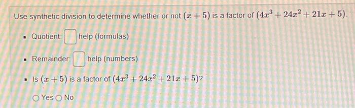 Solved Use synthetic division to determine whether or not (x | Chegg.com