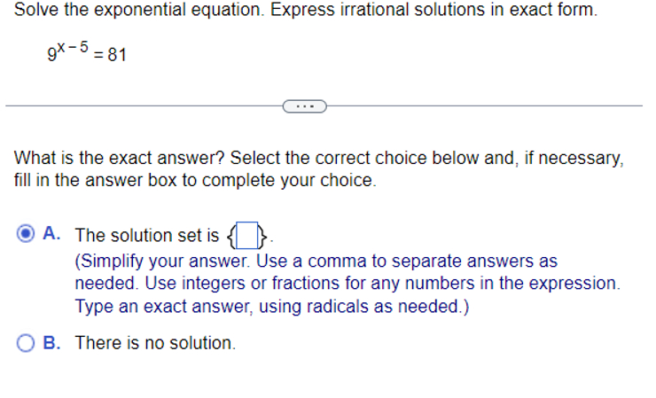 Solved Solve the exponential equation. Express irrational | Chegg.com