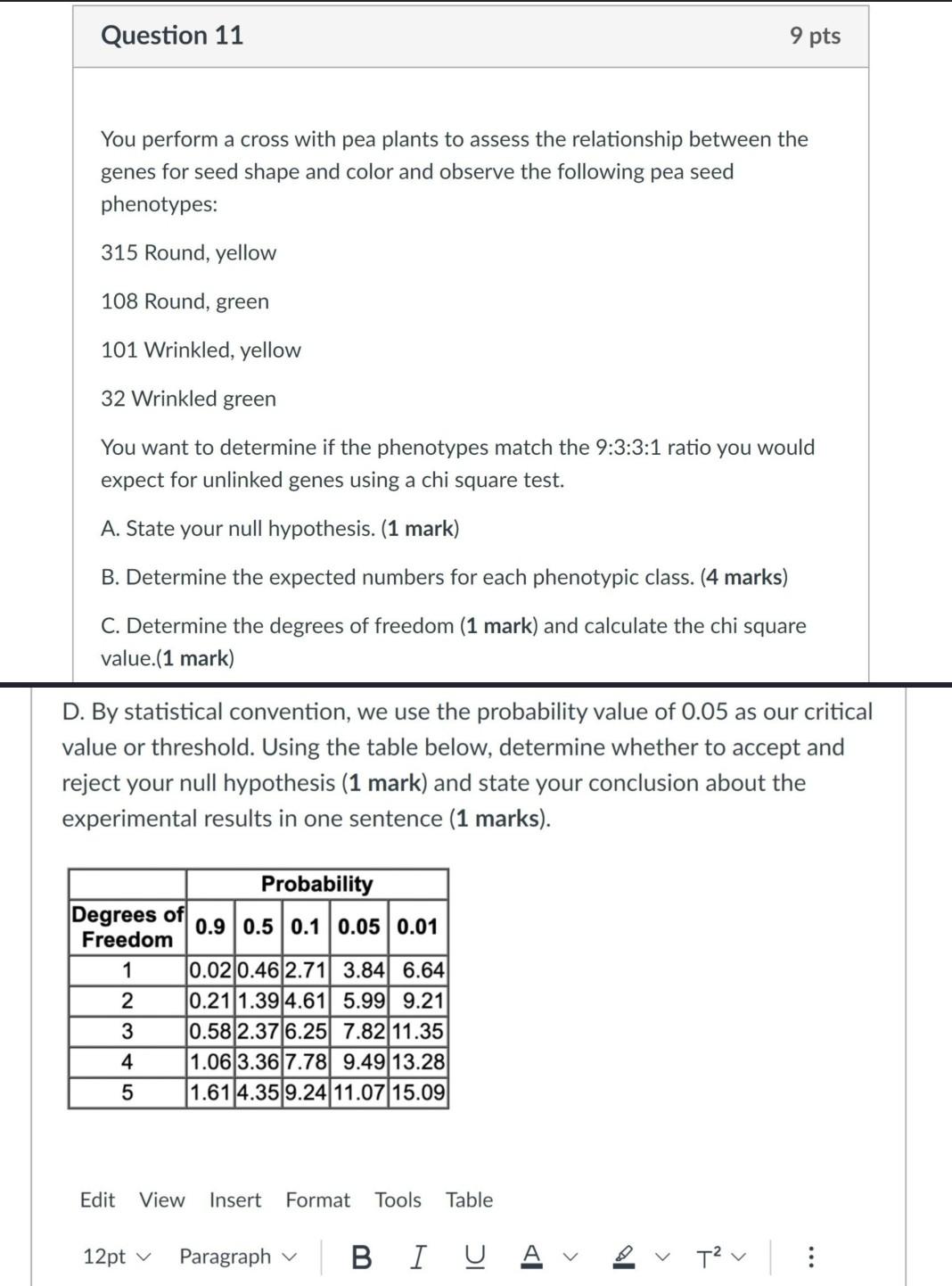 Solved You perform a cross with pea plants to assess the | Chegg.com