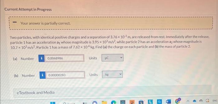 Solved Two particles, with identical positive charges and a | Chegg.com