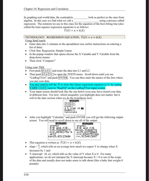 Chapter 10: Regression and Correlation Chapter 10: | Chegg.com