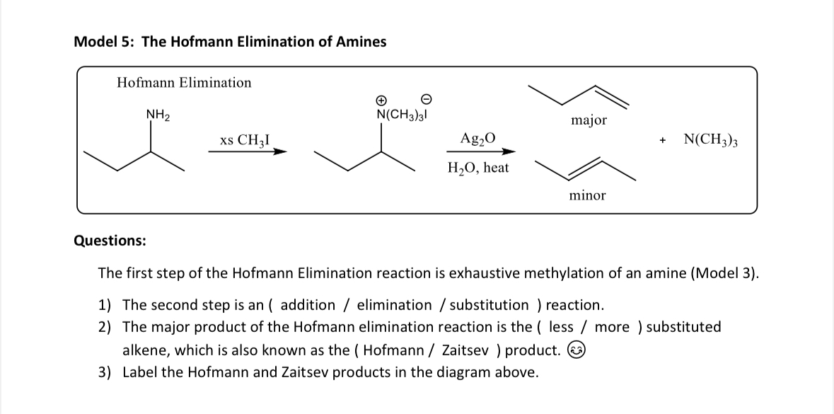 Model 5: The Hofmann Elimination of | Chegg.com