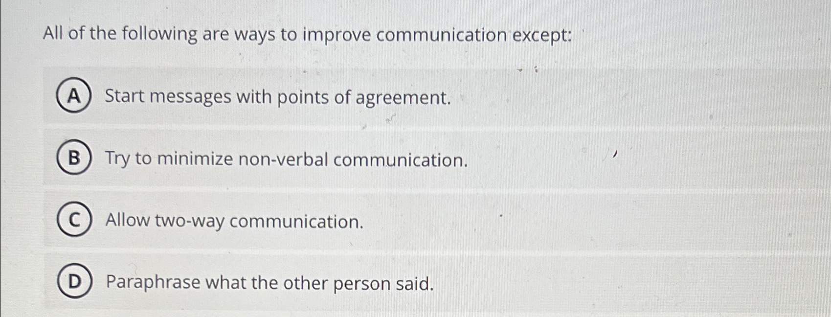 Solved All of the following are ways to improve | Chegg.com