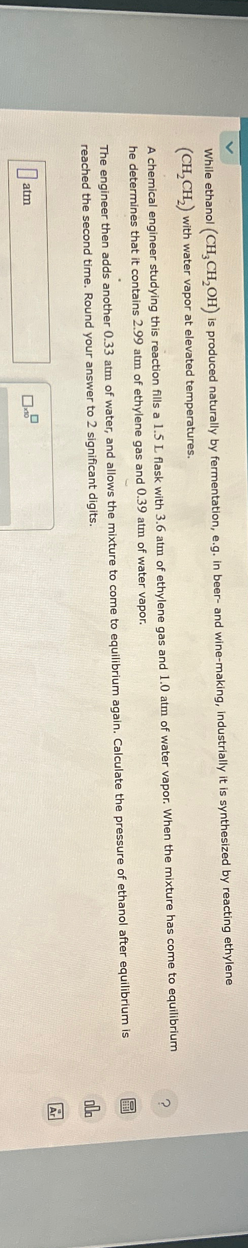 Solved While ethanol (CH3CH2OH) ﻿is produced naturally by | Chegg.com