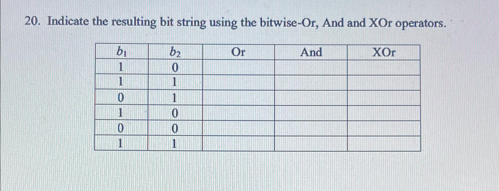 Solved Indicate the resulting bit string using the | Chegg.com