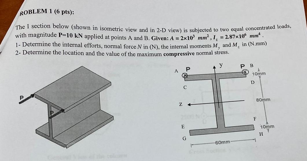 Solved The I section below (shown in isometric view and in | Chegg.com