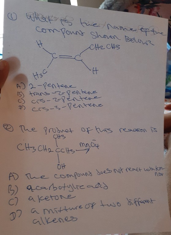 Solved what of the name of the compound shown Belowa H | Chegg.com