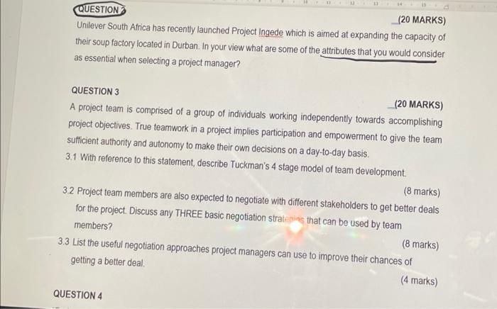 Solved QUESTION (20 MARKS) Unilever South Africa has | Chegg.com