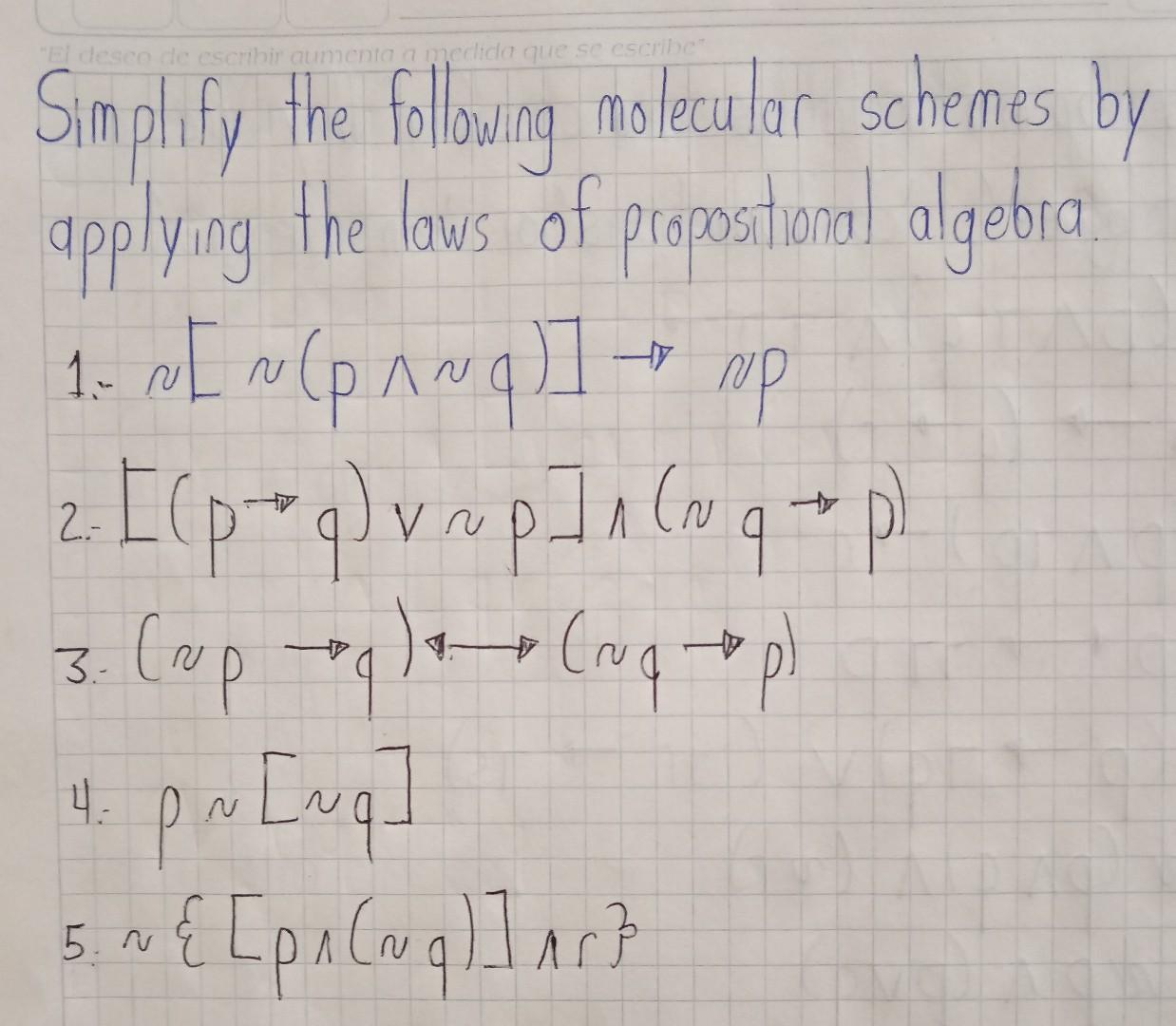 Solved Simplify the following molecular schemes by applying | Chegg.com