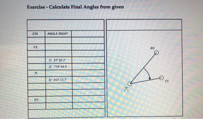 Solved Exercise - Calculate Final Angles from given STA | Chegg.com