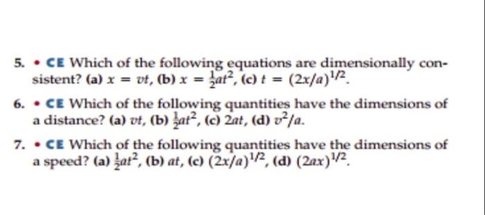 Solved 5. - CE Which of the following equations are | Chegg.com