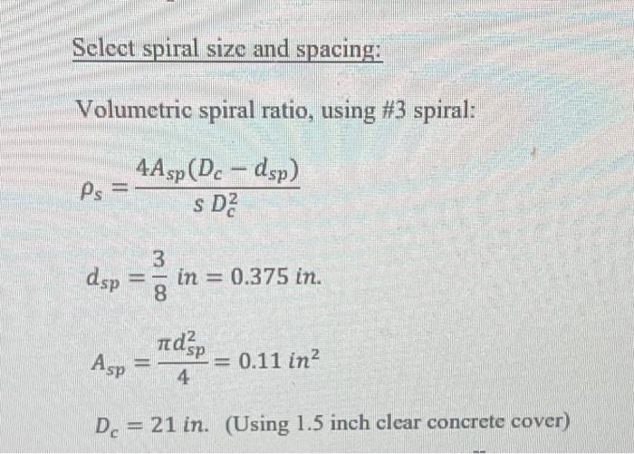 Solved Select spiral size and spacing: Volumetric spiral | Chegg.com