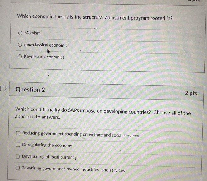 Solved Which economic theory is the structural adjustment | Chegg.com