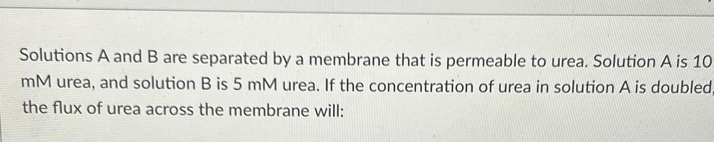Solved Solutions A and B are separated by a membrane that is | Chegg.com