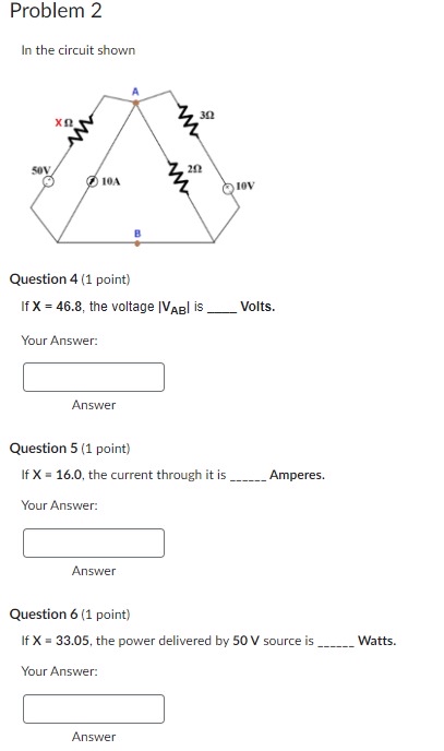 Solved Problem 2In the circuit shownQuestion 4 (1 ﻿point)If | Chegg.com