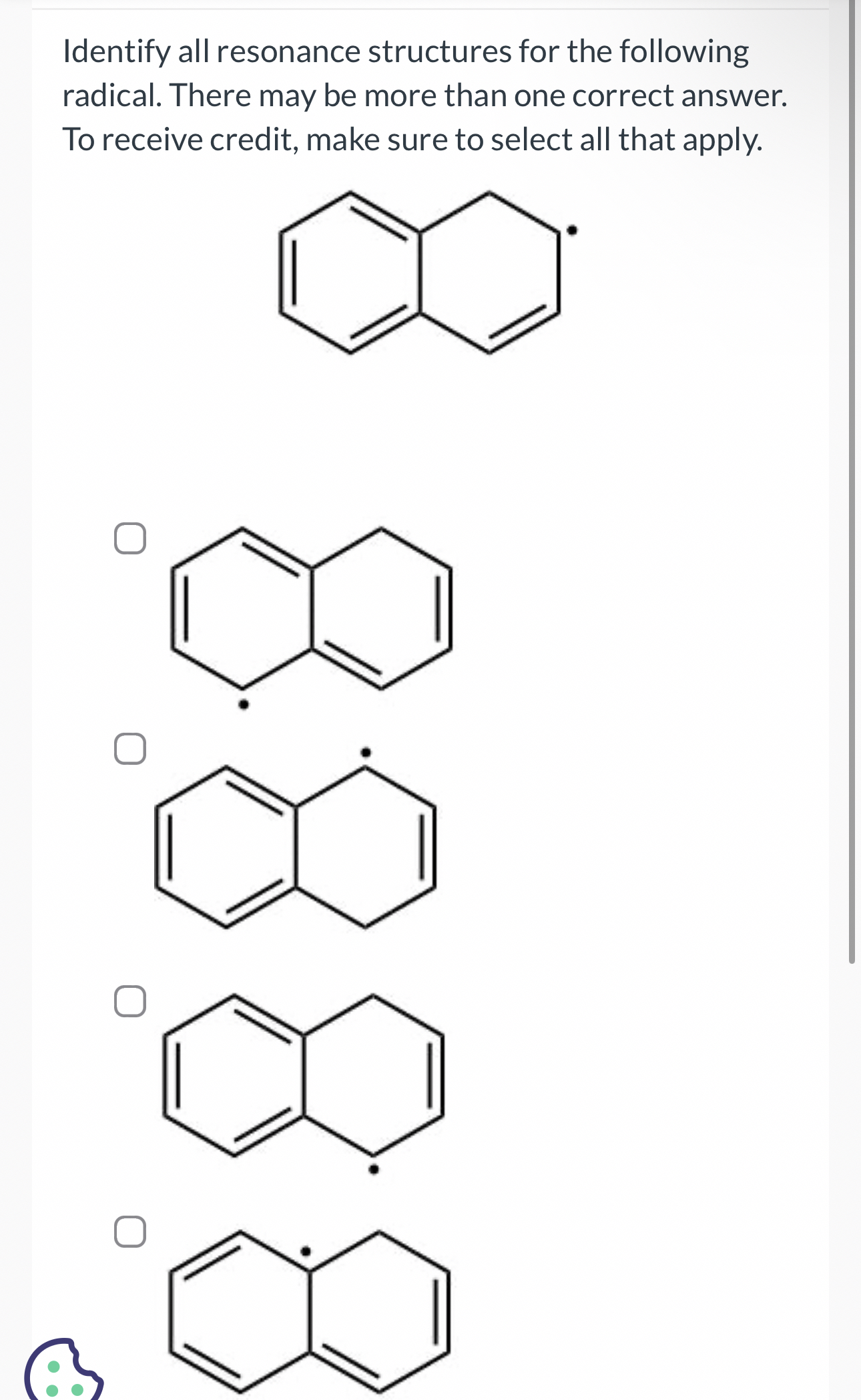 Solved by an EXPERT Identify all resonance structures for the following ...