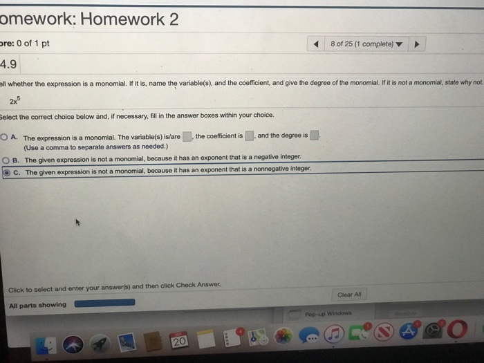 Solved omework: Homework 2 8 of 25 (1 complete) pre: 0 of 1 | Chegg.com