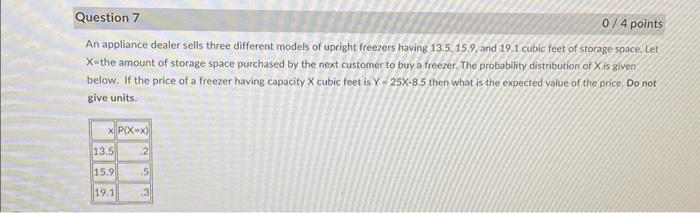 Solved An appliance dealer sells three different models of | Chegg.com