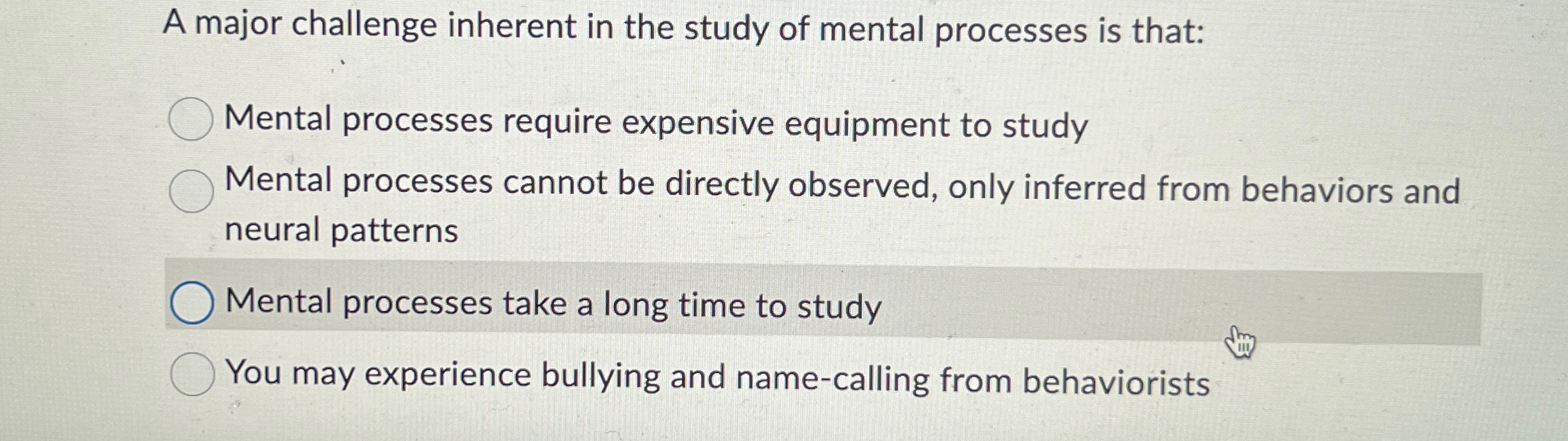 Solved A major challenge inherent in the study of mental | Chegg.com
