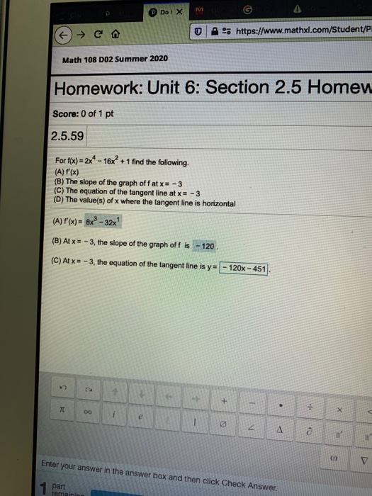 Solved M Do X + → C 6 https://www.mathxl.com/Student/P Math | Chegg.com
