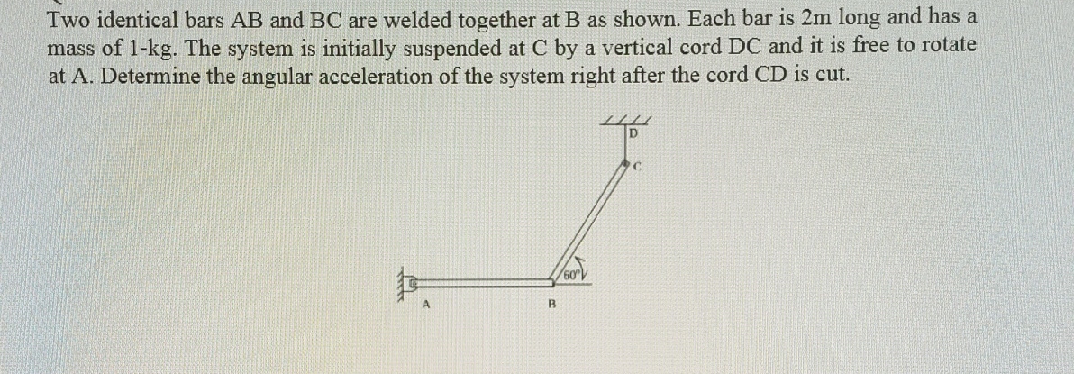 Solved Two identical bars AB ﻿and BC ﻿are welded together at | Chegg.com