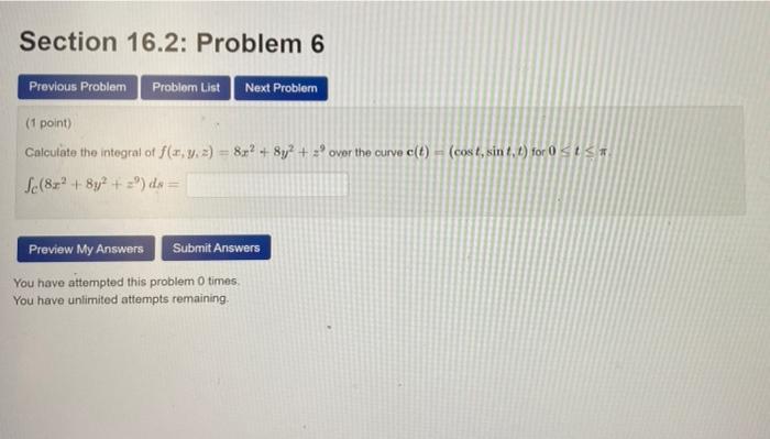 Solved Section 162 Problem 6 Previous Problem Problom List 2521