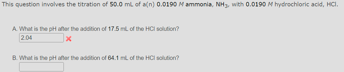 Solved This question involves the titration of 50.0mL ﻿of | Chegg.com