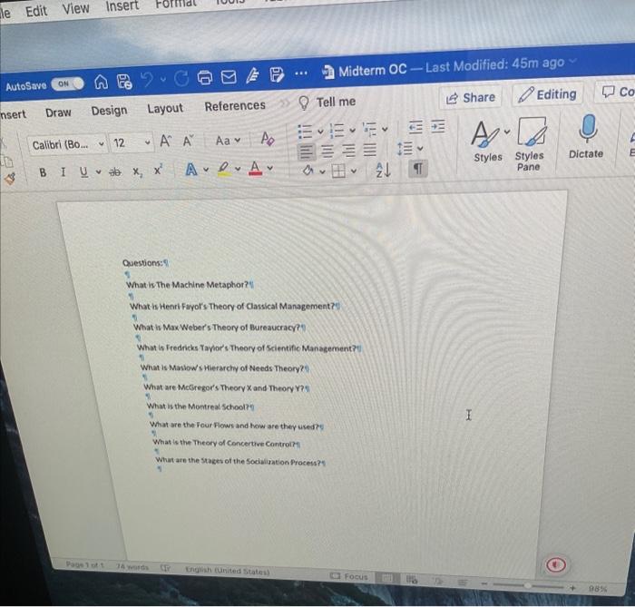 Question: : What is The Machine Metaphor? (4) What | Chegg.com