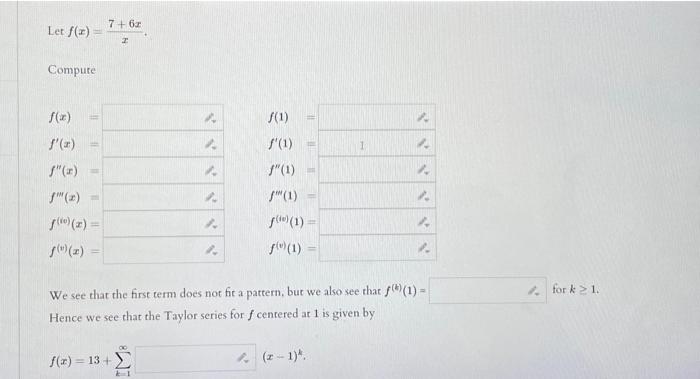 Solved Letf(x)=x7+6x Compure | Chegg.com