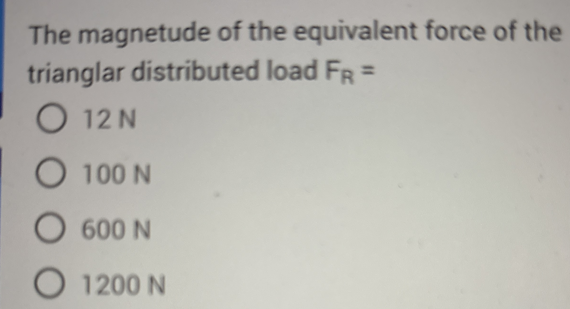 Solved The magnetude of the equivalent force of thetrianglar | Chegg.com