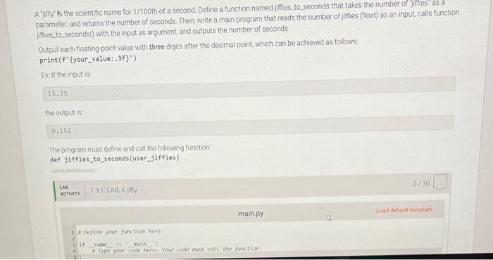 Solved A jiffy'ts the scientific name for 1/100 h of a | Chegg.com