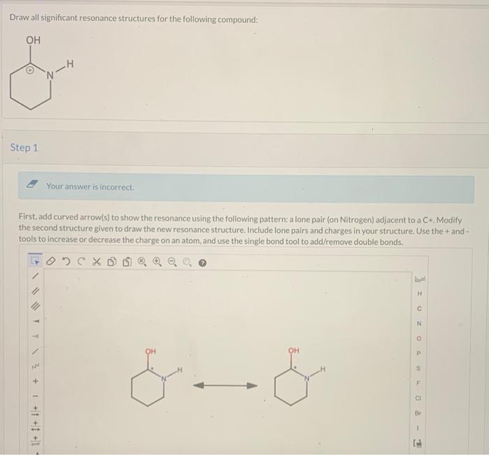Solved Add curved arrows to show the resonance using the | Chegg.com