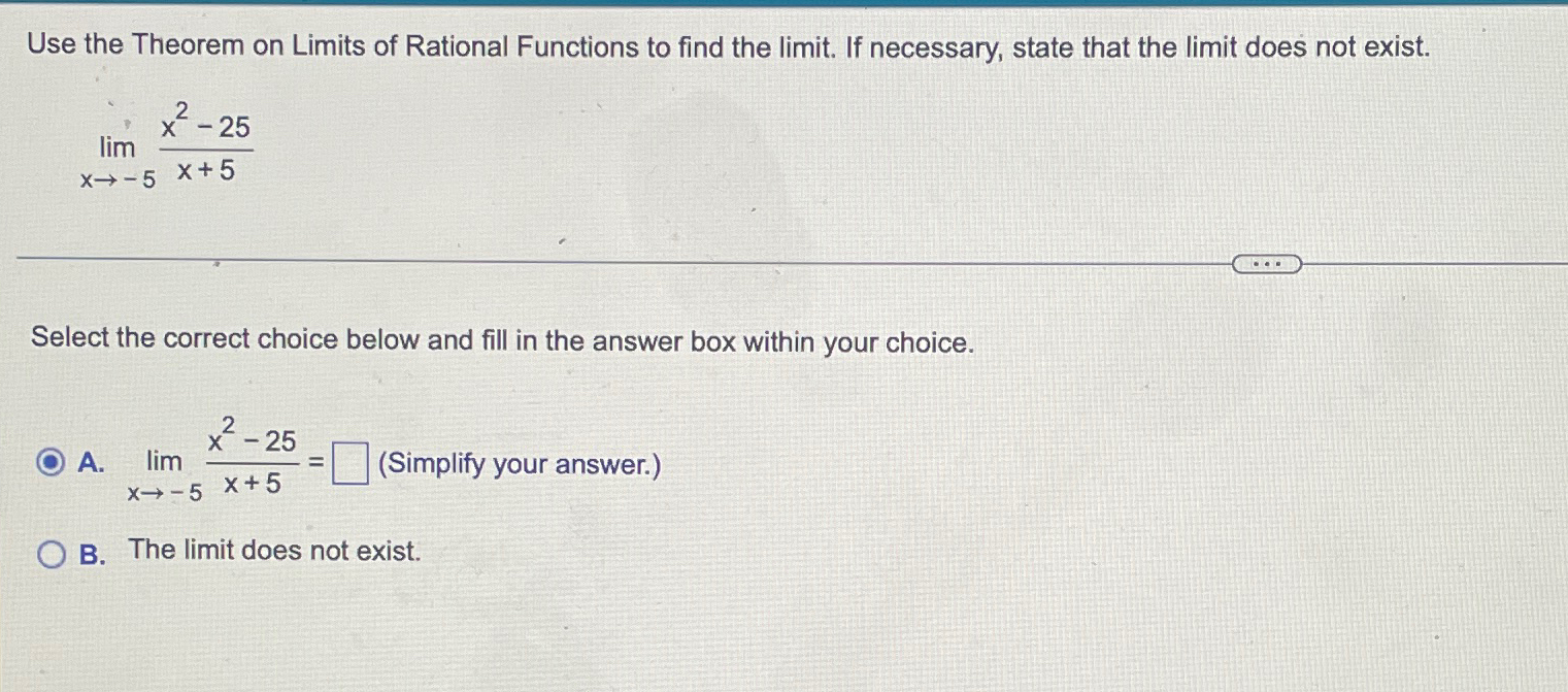 Solved Use the Theorem on Limits of Rational Functions to | Chegg.com