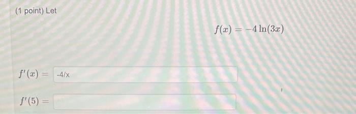 Solved (1 point) Differentiate the function f(x)=x9.4+e9.4 | Chegg.com