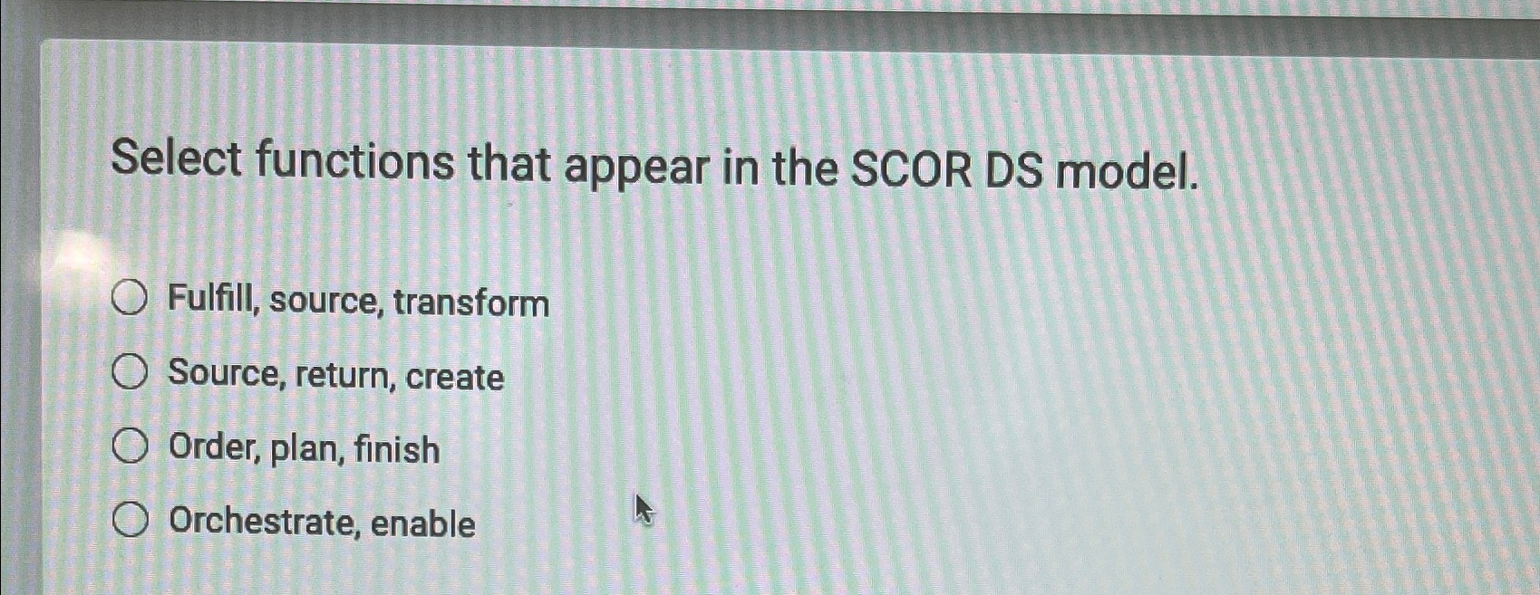 Solved Select functions that appear in the SCOR DS | Chegg.com