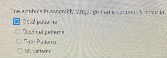 Solved The symbols in assembly language name commonly occur | Chegg.com